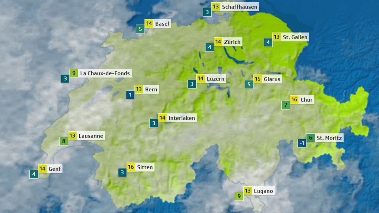 Die gewohnte Darstellung - Prognose Schweiz - Meteo - SRF