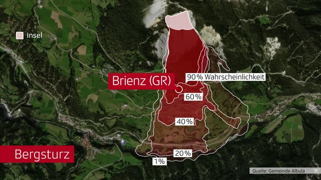 Bedrohtes Bündner Dorf - So könnte der Bergsturz bei Brienz (GR ...