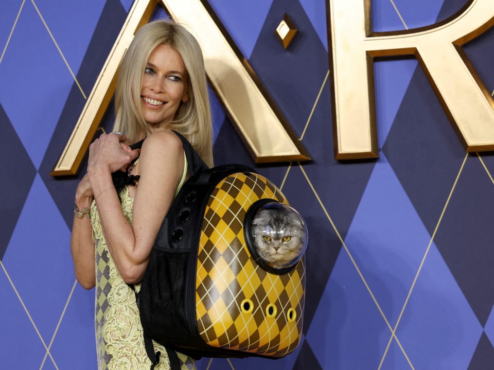 Bilder der Woche - Claudia Schiffer mit Katze im Rucksack – die Bilder ...