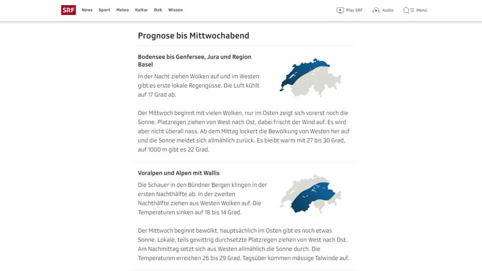 Hintergrundwissen - Prognose ist eben nicht gleich Prognose - Meteo - SRF