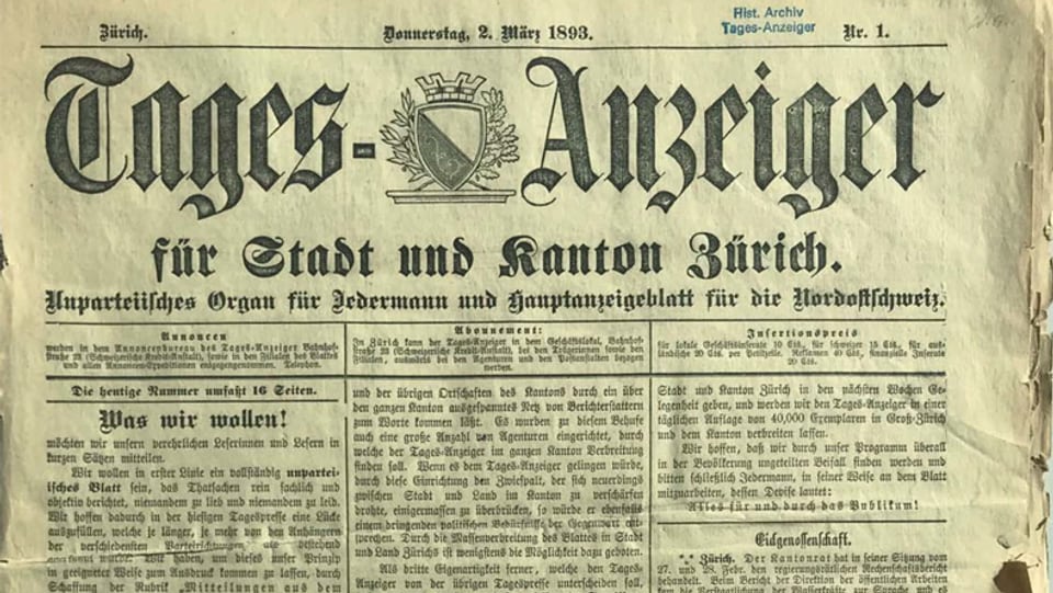 125 Jahr-Jubliäum - Der Tages-Anzeiger im Wandel der Zeit - News - SRF