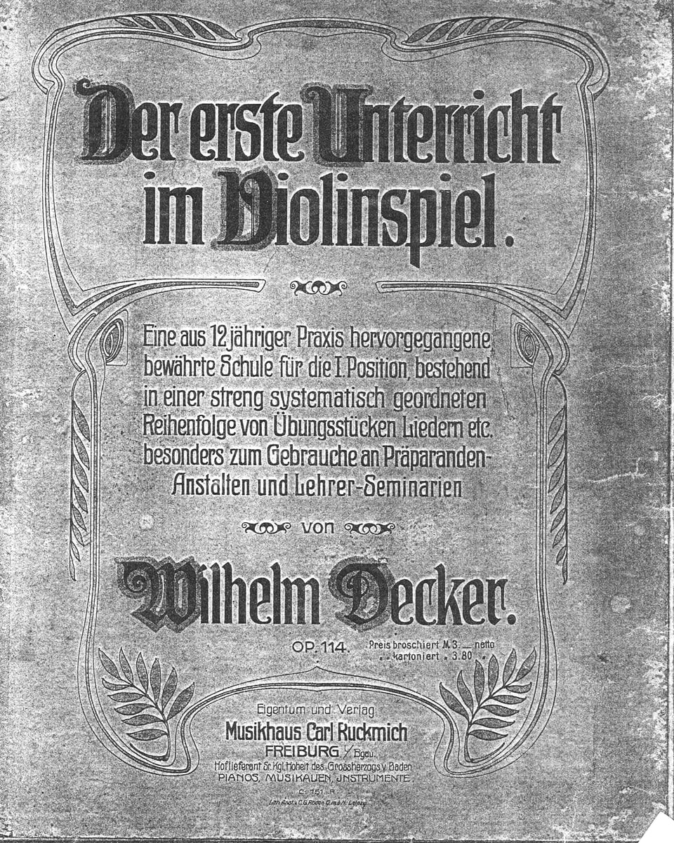 Volksmusik - Wilhelm Decker, der Kantor desThurgaus - Radio SRF Musikwelle - SRF