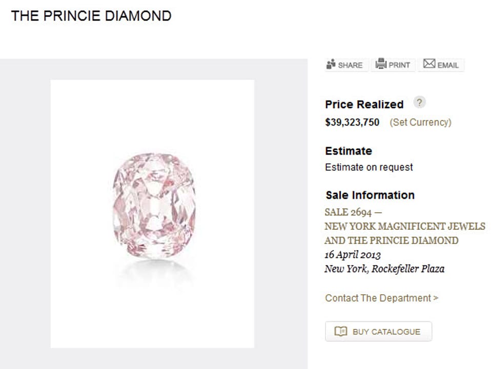 Panorama - 39 Millionen Dollar für dieses Steinchen - News - SRF