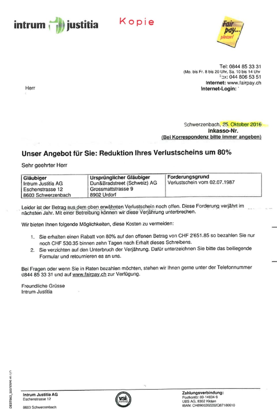 Geld - Verlustscheine: Intrum probierts mit Zuckerbrot und Peitsche ...