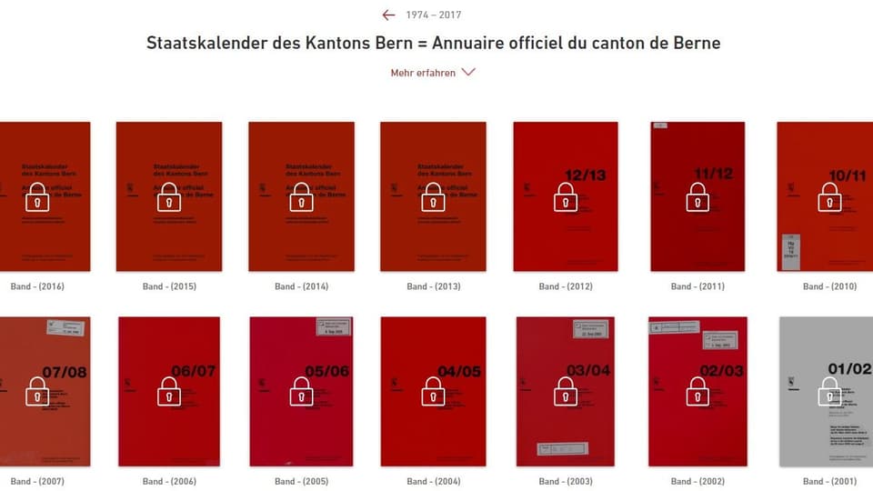 «Gegen Digitalisierung» - Berner Staatskalender wird online gesperrt ...