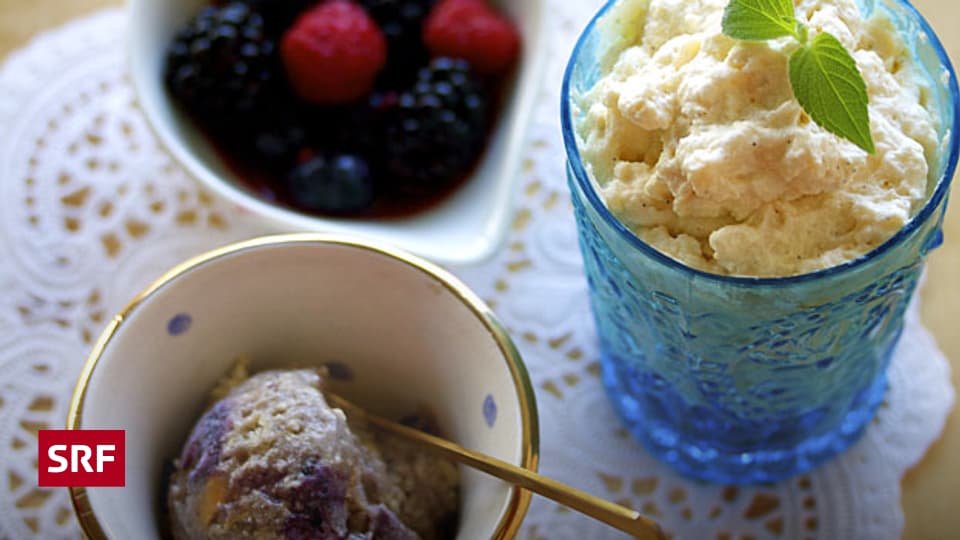 Rezepte 2013 - Zweierlei Meringues-Glace mit warmen Beeren - SRF bi de ...