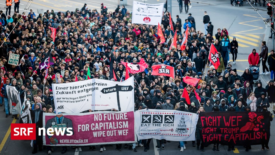 Anti-WEF-Demo - Mehrere hundert Personen demonstrieren in Bern gegen ...