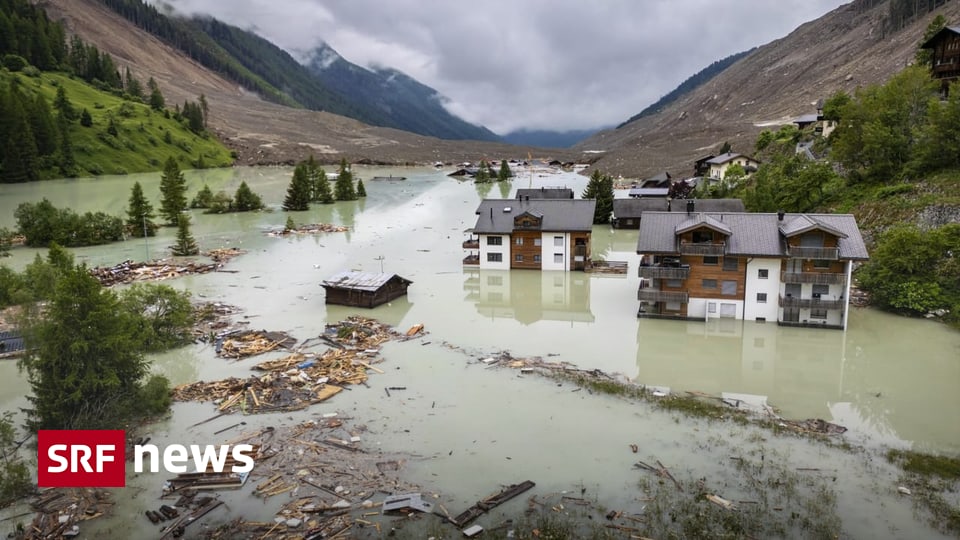 Katastrophe im Lötschental - Pegel des Sees hoch, kleine Murgänge: Lage ...