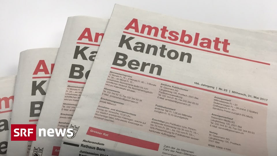 Berner Amtsblatt im Internet - Nach 185 Jahren digital - News - SRF