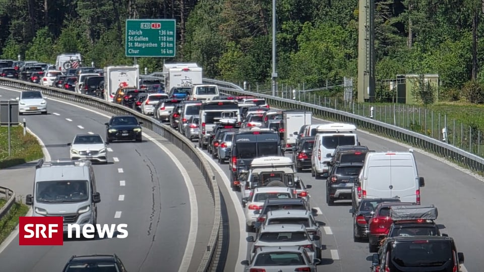 Verkehr auf Schweizer Strassen - Der Stau Richtung Norden lichtet sich ...