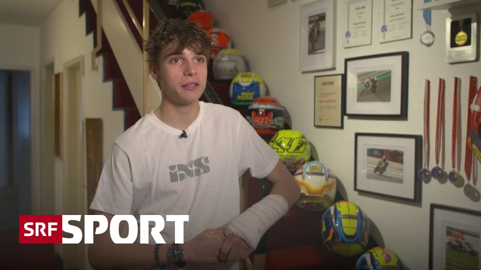 Moto3-Pilot Noah Dettwiler nach seinem Sturz - Sport - SRF