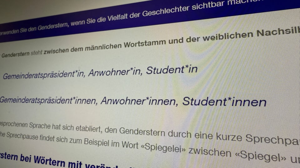 Genderstern: Lockt er die Zürcherinnen und Zürcher an die Urne? - Audio ...
