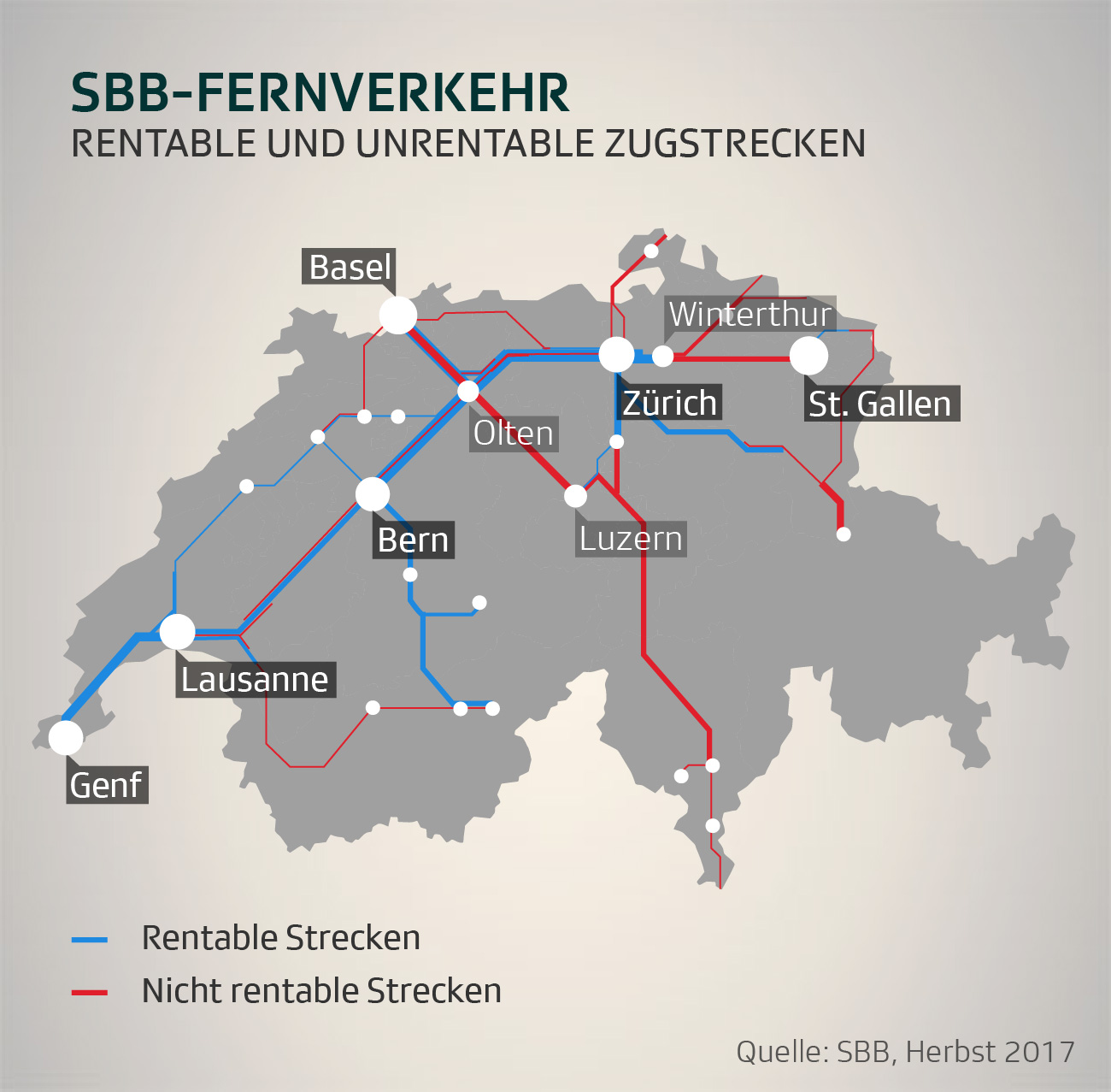 SBB-Fernverkehr - Das sind die rentablen und unrentablen Strecken ...